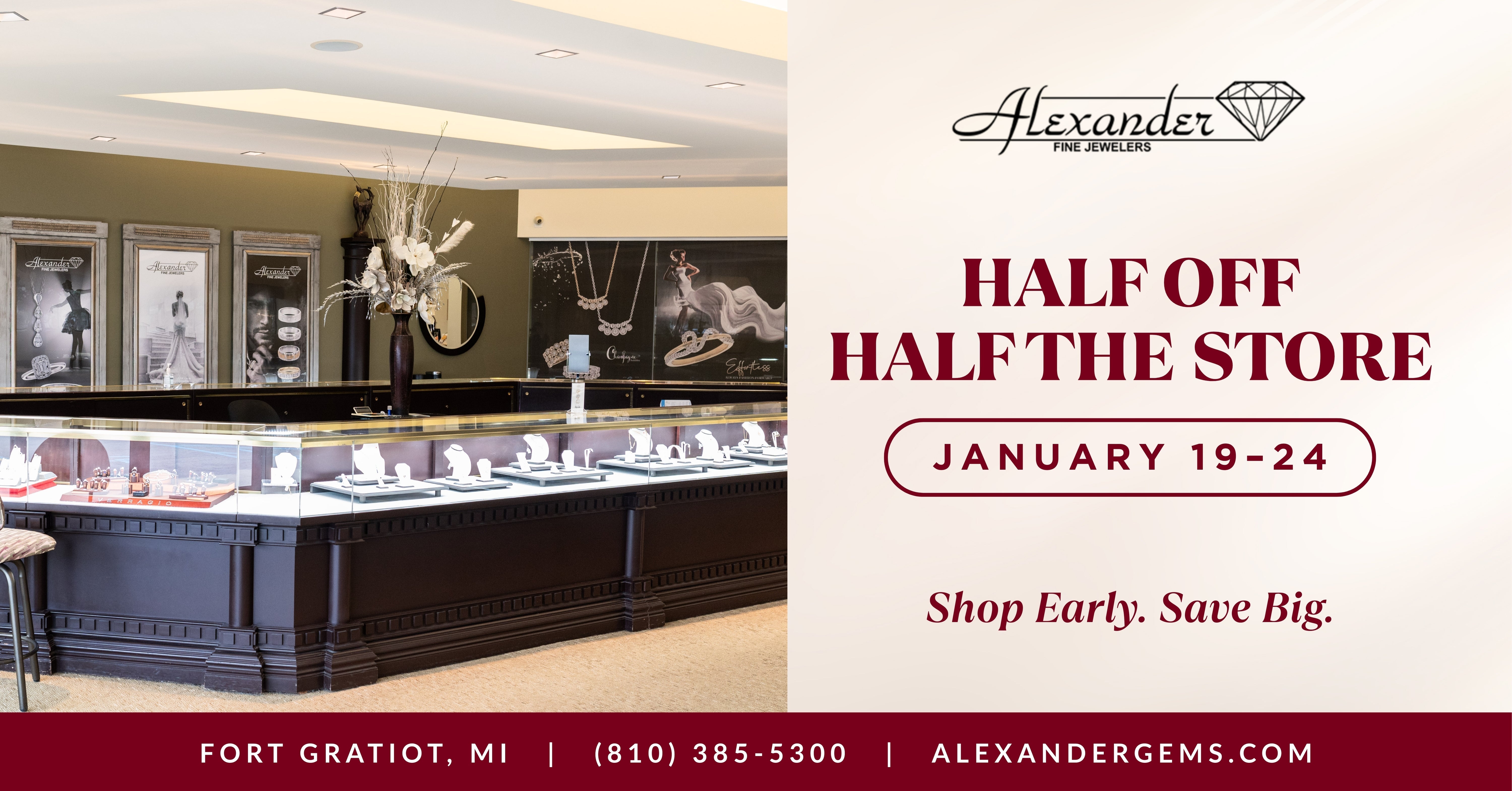 Half Off Half the Store | Alexander Fine Jewelers Fort Gratiot MI | Jan ...